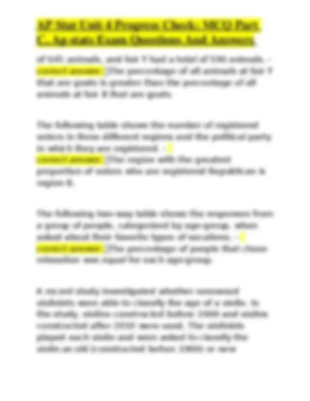 AP Statistics Unit 4: Probability and Distributions MCQ with Answers ...