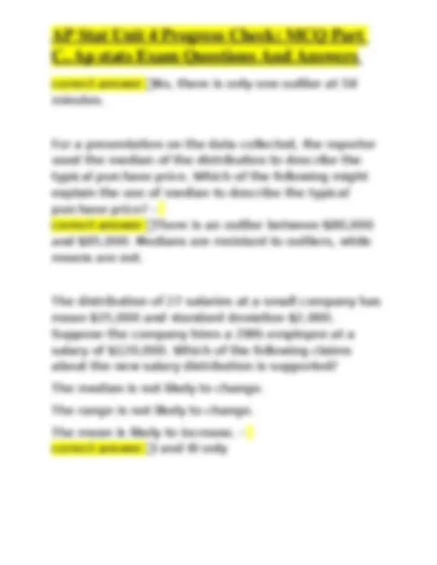 AP Statistics Unit 4: Probability and Distributions MCQ with Answers ...
