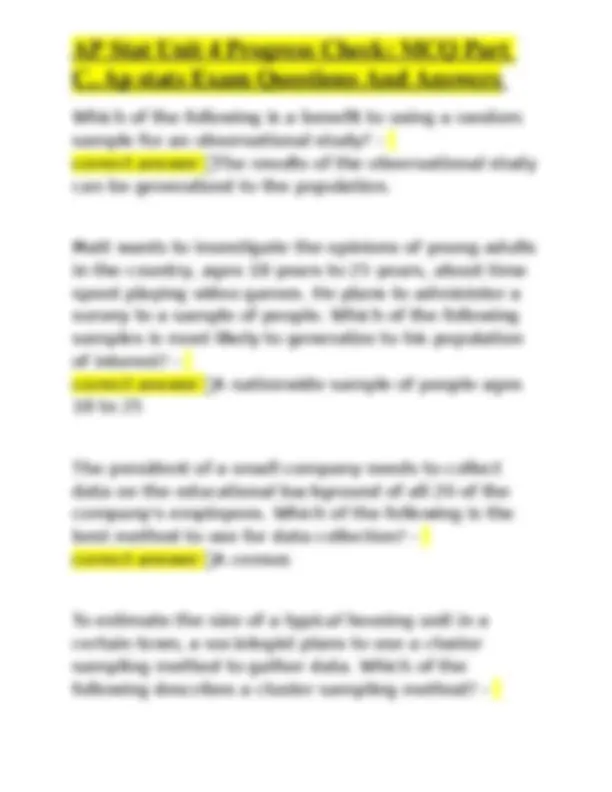 AP Statistics Unit 4: Probability and Distributions MCQ with Answers ...