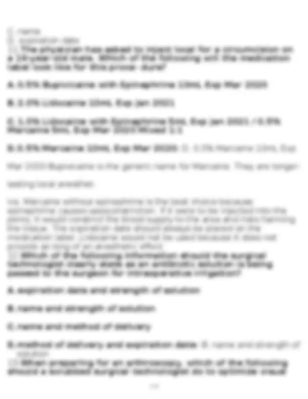 Intraoperative Care NCCT Practice Exam: Surgical Technology Questions ...