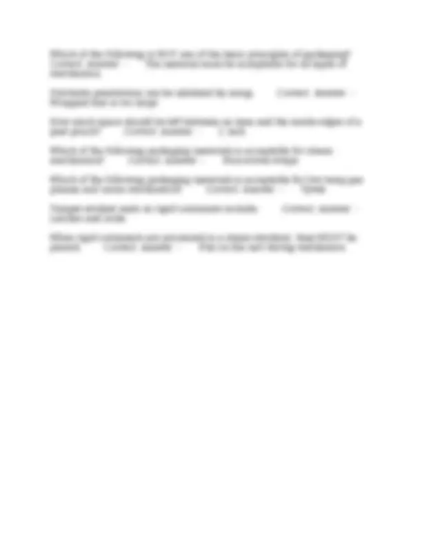 CBSPD CHAPTER : Prep and Pack (Answered) | Exams Public Health | Docsity