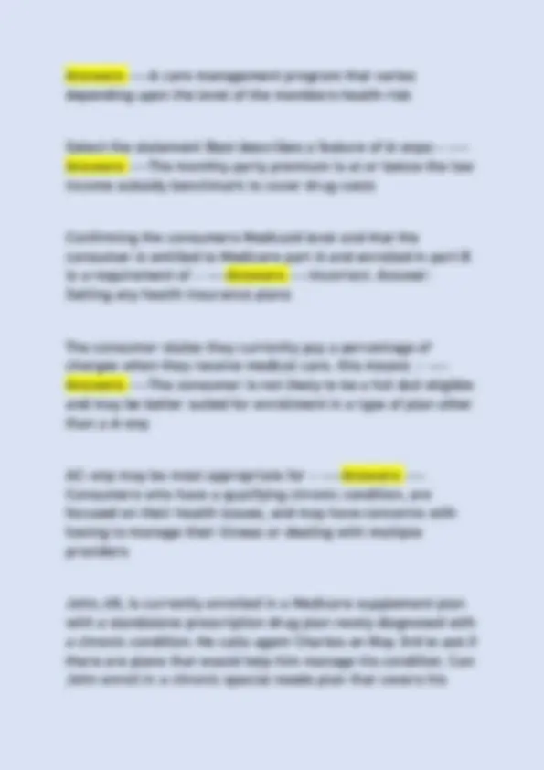 UHC Dual and Chronic Plans Exam Q&A 2025/2026 | Exams Nursing | Docsity