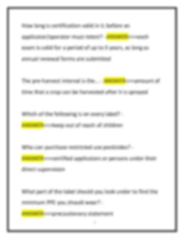 Illinois Pesticide Applicator Exam: General Standards Q&A 2025 | Exams ...