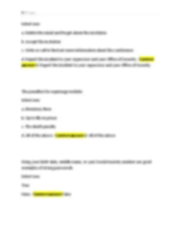 Counterintelligence Awareness and Reporting for DoD Employees Exam ...