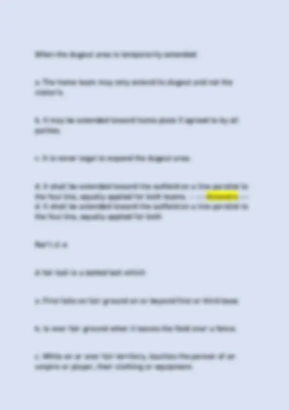 Baseball Rules Exam: 2025/2026 NFHS Guidelines - Questions and Answers ...