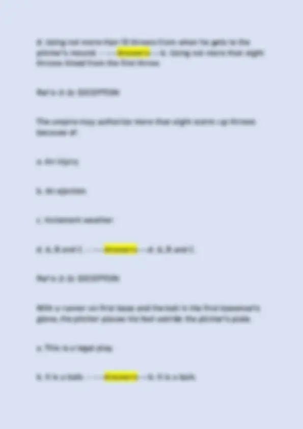 Baseball Rules Exam: 2025/2026 NFHS Guidelines - Questions and Answers ...