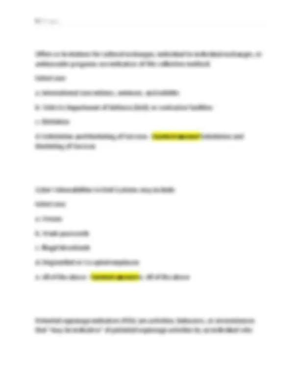 Counterintelligence Awareness and Reporting for DoD Employees Exam ...