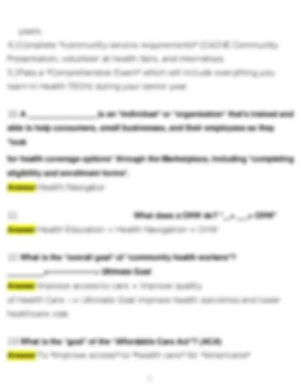 CHW Actual Exam Latest 2025 Actual Questions and Verified Answers (2025 ...