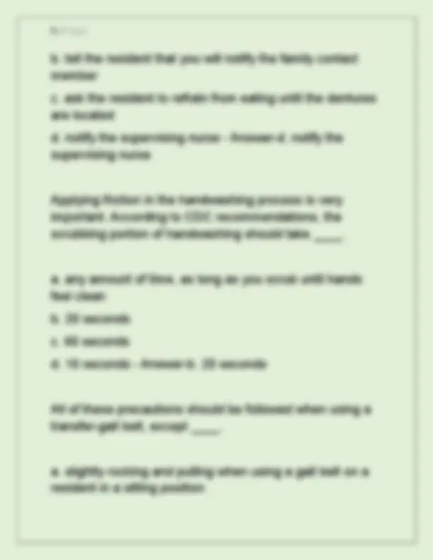 CERTIFIED NURSING ASSISTANT (CNA) CERTIFICATION EXAM TEST BANK LATEST ...