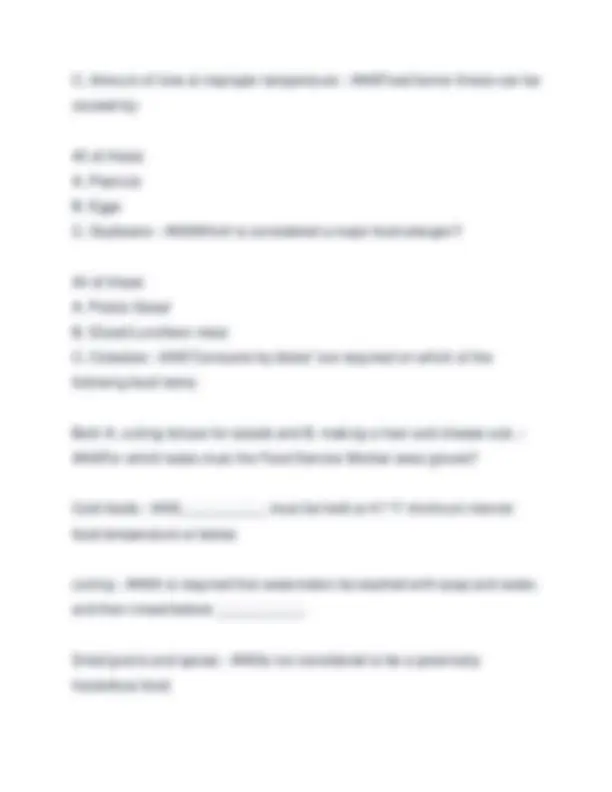 Food Service Worker Test Review. Questions & Correct Answers .Updated ...