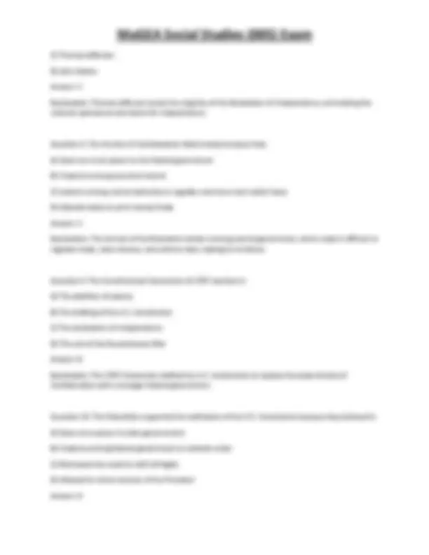 MoGEA Social Studies (005) Exam | Exams Technology | Docsity