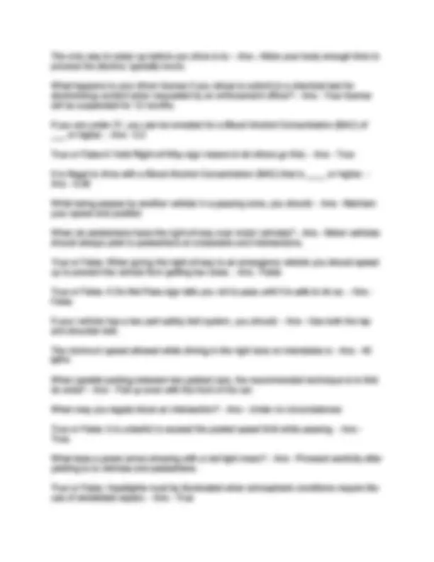 Tennessee Permit Test 2025 2026 ACCURATE QUESTIONS WITH CORRECT ...