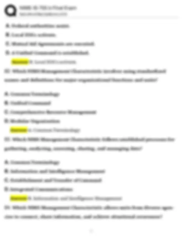 NIMS IS-700.b Final Exam (Latest 2025 / 2026 Update) Questions ...