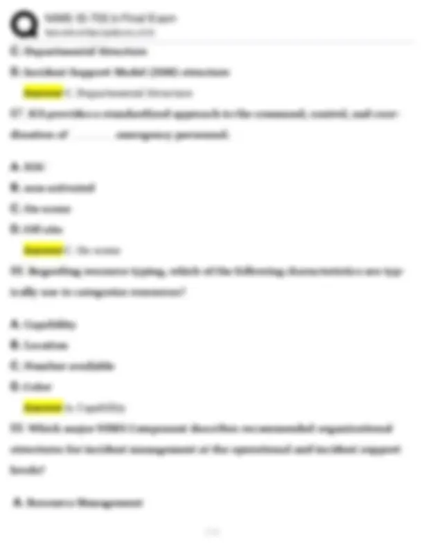 NIMS IS-700.b Final Exam (Latest 2025 / 2026 Update) Questions ...