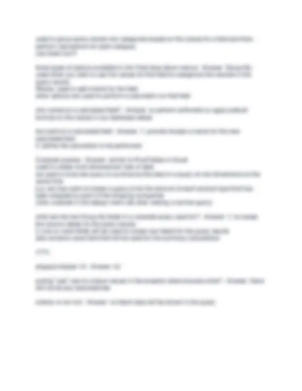 Microsoft Access Exam Prep: Key Terms and Concepts | Exams Advanced Education | Docsity