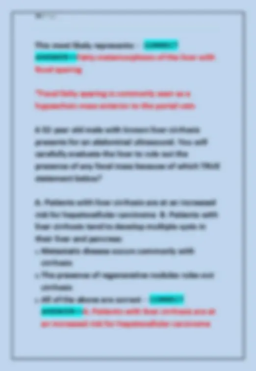 ARDMS Abdomen Exam Prep: Liver Sonography Q&A | Exams Nursing | Docsity