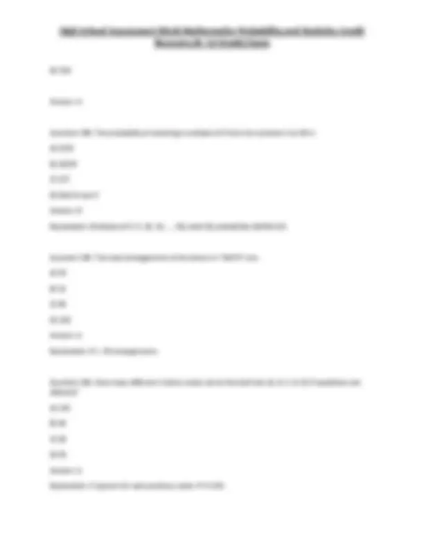 High School Assessment (HLA) Mathematics Probability and Statistics ...