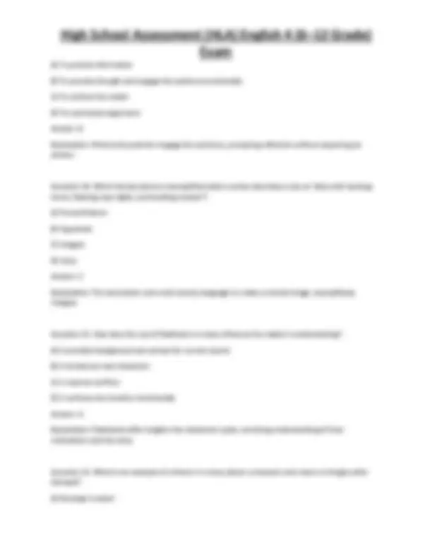 High School Assessment (HLA) English 4 (6–12 Grade) Exam | Exams ...