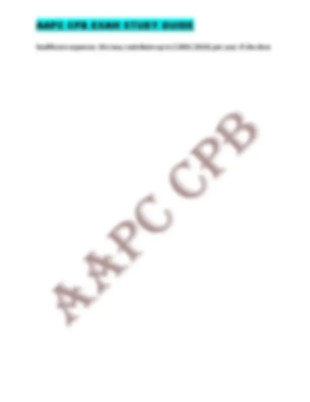 AAPC CPB EXAM STUDY GUIDE AAPC CPB. AAPC CPB EXAM STUDY GUIDE. GRADED ...