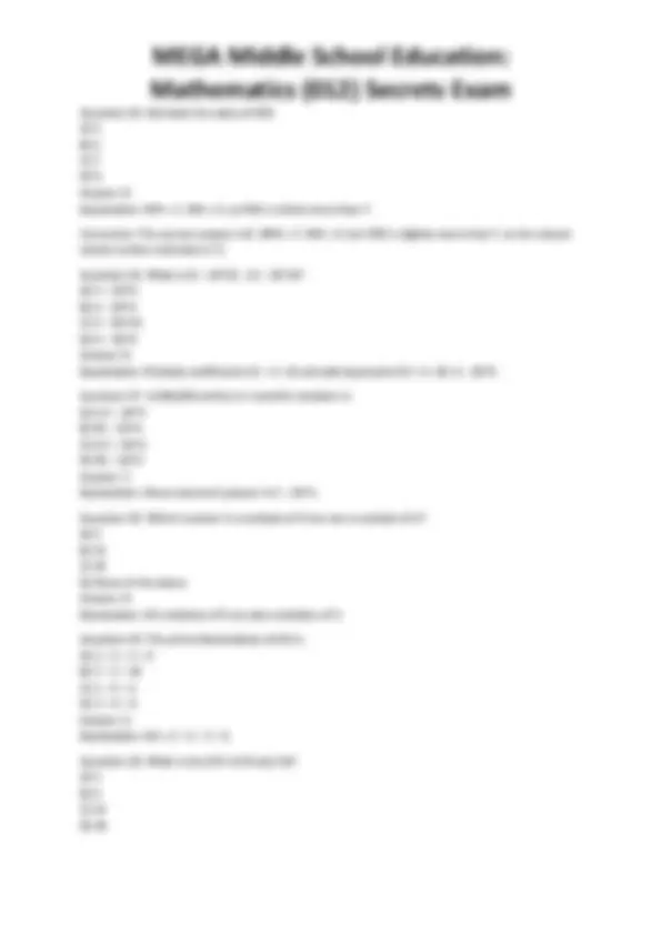 MEGA Middle School Education: Mathematics (012) Secrets Exam | Exams ...
