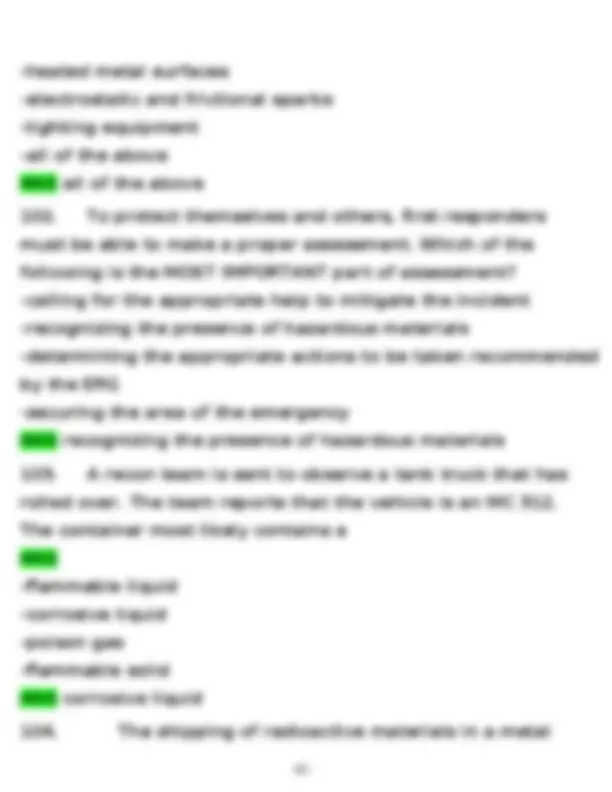 HAZMAT Operations 2025 Exam Test Prep Questions and Answers – Verified ...
