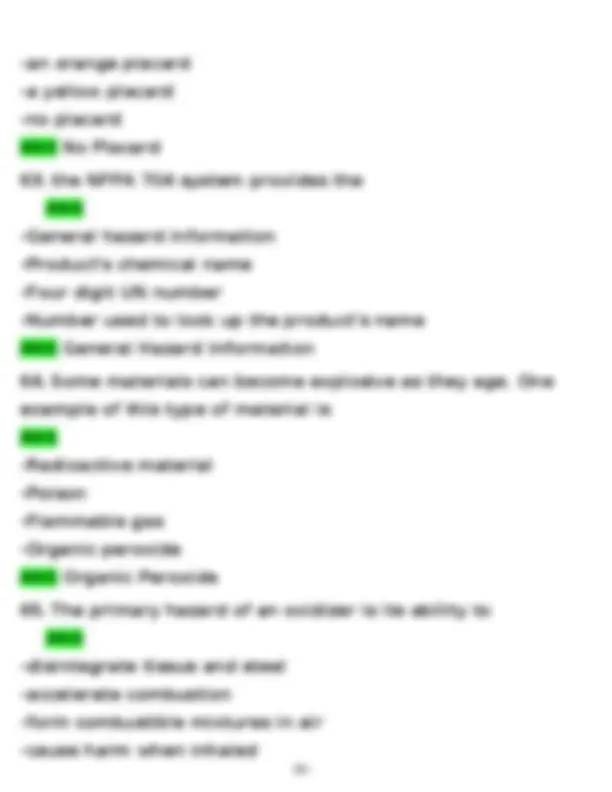 HAZMAT Operations 2025 Exam Test Prep Questions and Answers – Verified ...
