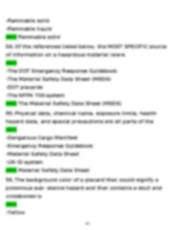HAZMAT Operations 2025 Exam Test Prep Questions and Answers – Verified ...