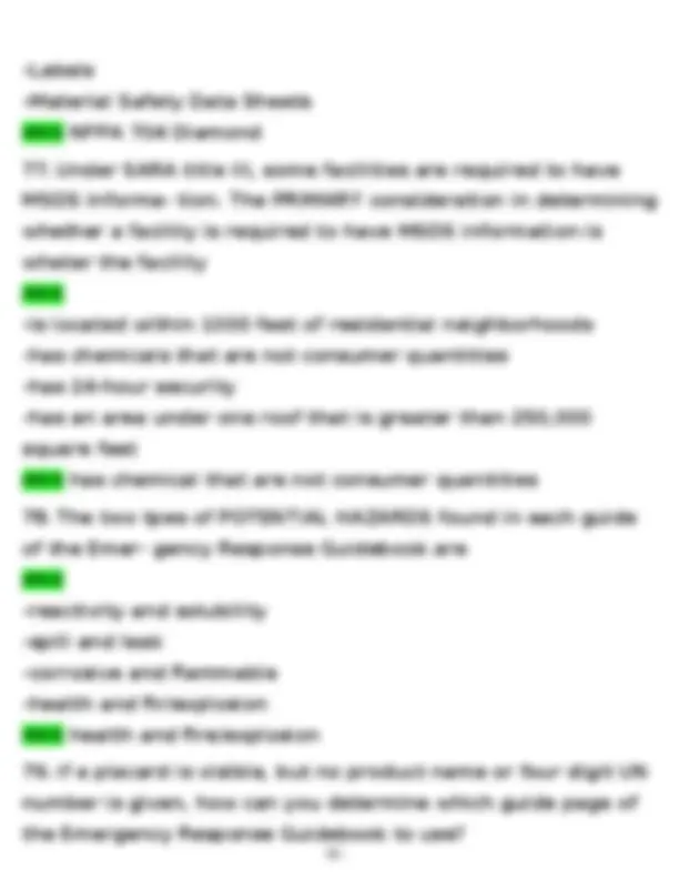 HAZMAT Operations 2025 Exam Test Prep Questions and Answers – Verified ...