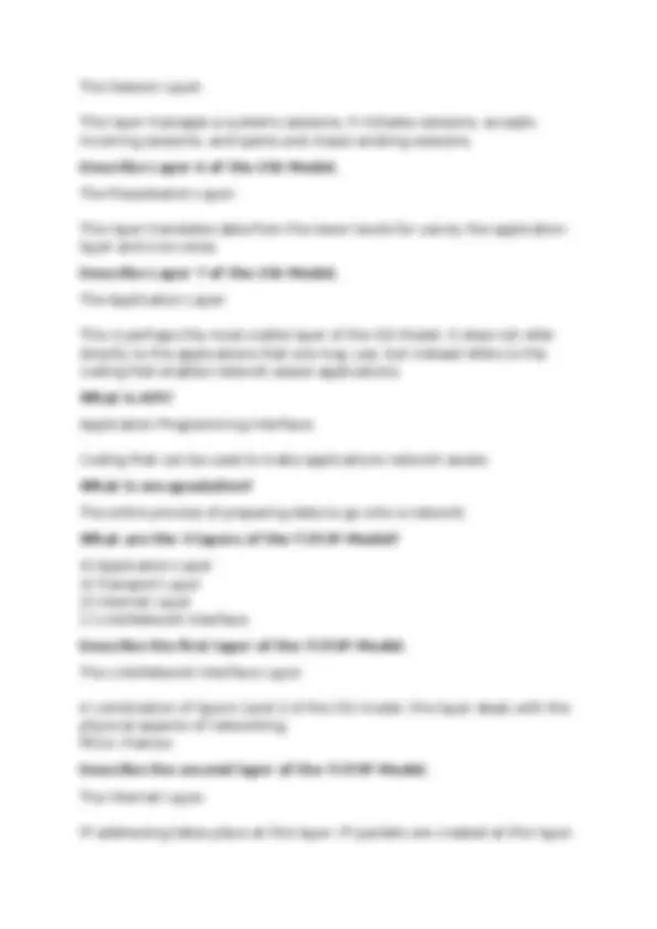 CompTIA Network+ Exam Q&A: Networking Fundamentals | Exams Computer Networks | Docsity