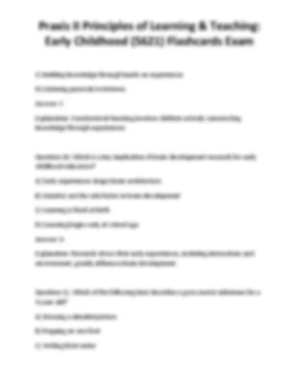Praxis II Principles of Learning & Teaching: Early Childhood (5621 ...