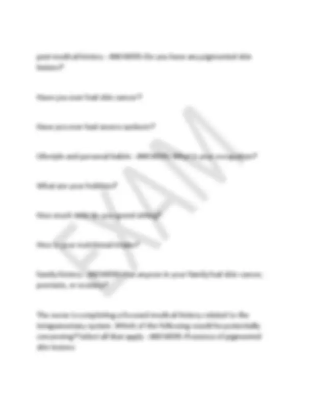 ADVANCED ASSESSMENT STUDY GUIDE MODULE 5 SKIN,HAIR,NAILS & LYMPHATICS ...