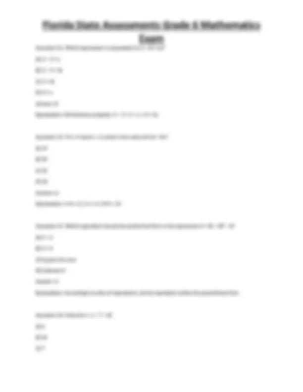 Florida State Assessments Grade 6 Mathematics Exam | Exams Technology ...