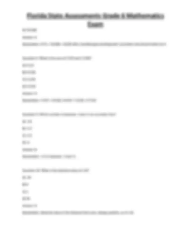 Florida State Assessments Grade 6 Mathematics Exam | Exams Technology ...