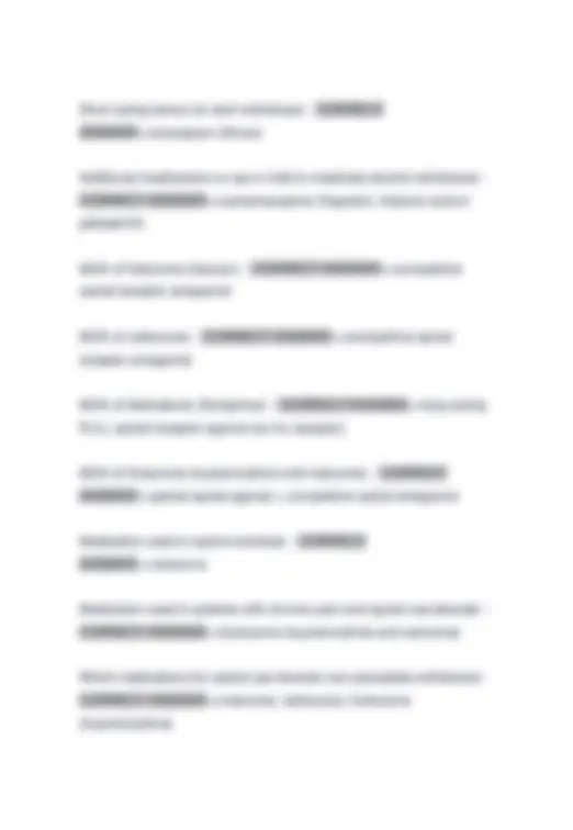 Psychopharmacology Exam Study Guide: Alcohol, Opioid Use Disorders, ASD ...