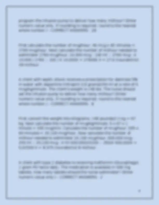 Dosage Calculations Practice Exam (2025-2026) | Exams Nursing | Docsity