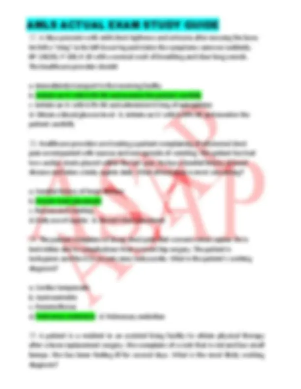 AMLS ACTUAL EXAM STUDY GUIDE AMLS ACTUAL EXAM STUDY GUIDE. GRADED A+ ...