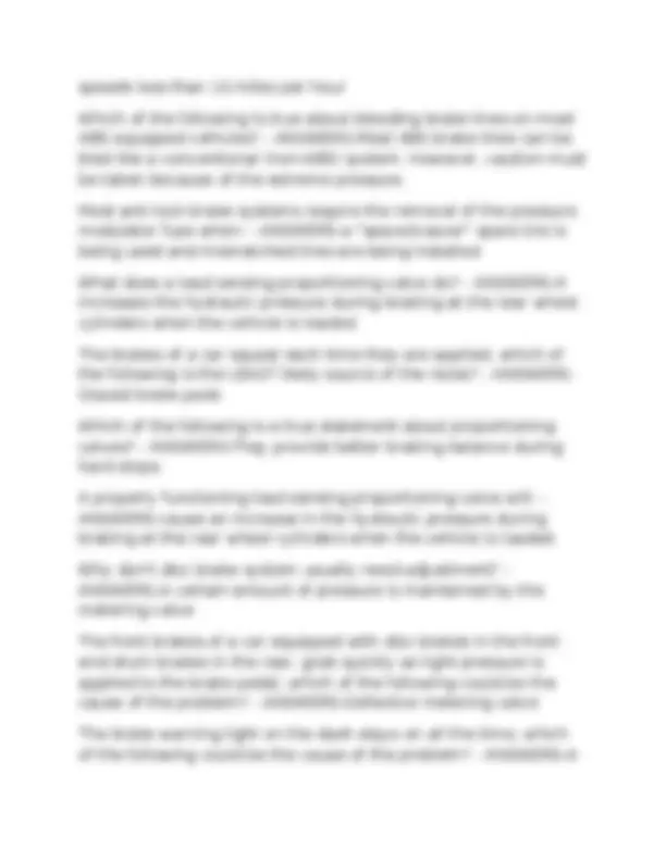Michigan State Brakes Certification Exam Questions Complete Solutions ...