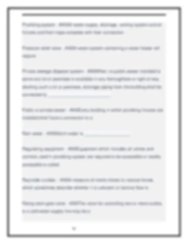 Plumbing Code Test Questions and Answers 2025-2026 | Exams Engineering ...