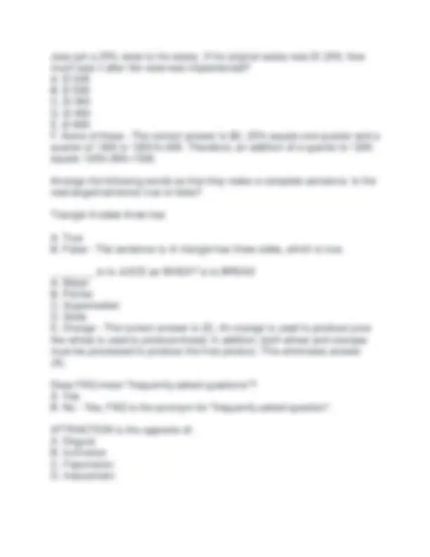 WONDERLIC STUDY GUIDE EXAM 2025/2026 QUESTIONS WITH ANSWERS GRADED A+ ...