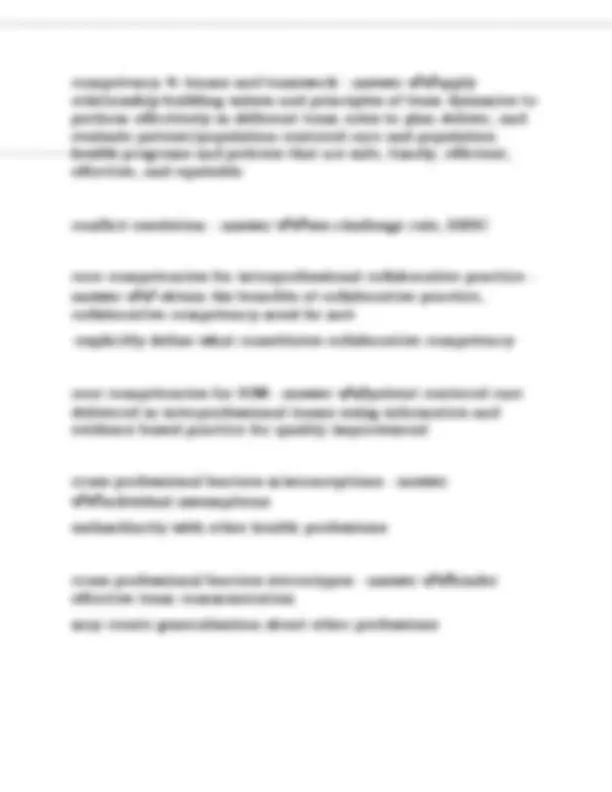 Interprofessional Education & Collaborative Practice exam.pdf | Exams Nursing | Docsity