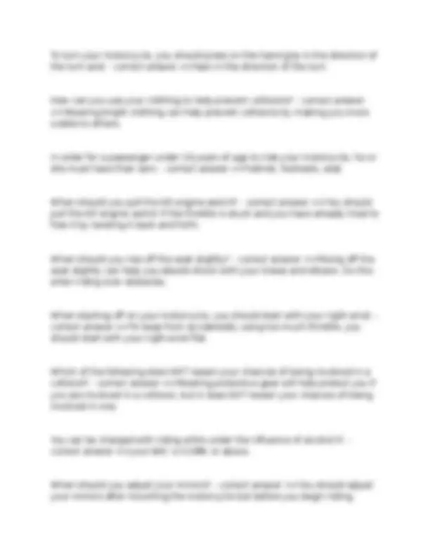 Motorcycle Permit Test Questions and Answers | Exams Social Sciences ...