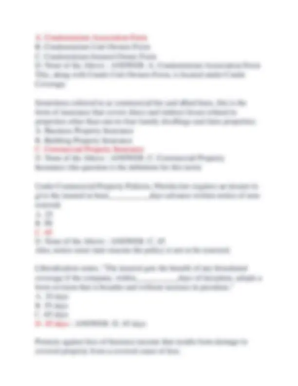 FLORIDA CLAIMS ADJUSTER EXAM CLAIMS ADJUSTER (FLORIDA) EXAM QUESTIONS ...