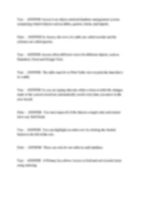 MICROSOFT ACCESS EXAM; QUESTIONS AND ANSWERS. | Exams Information ...