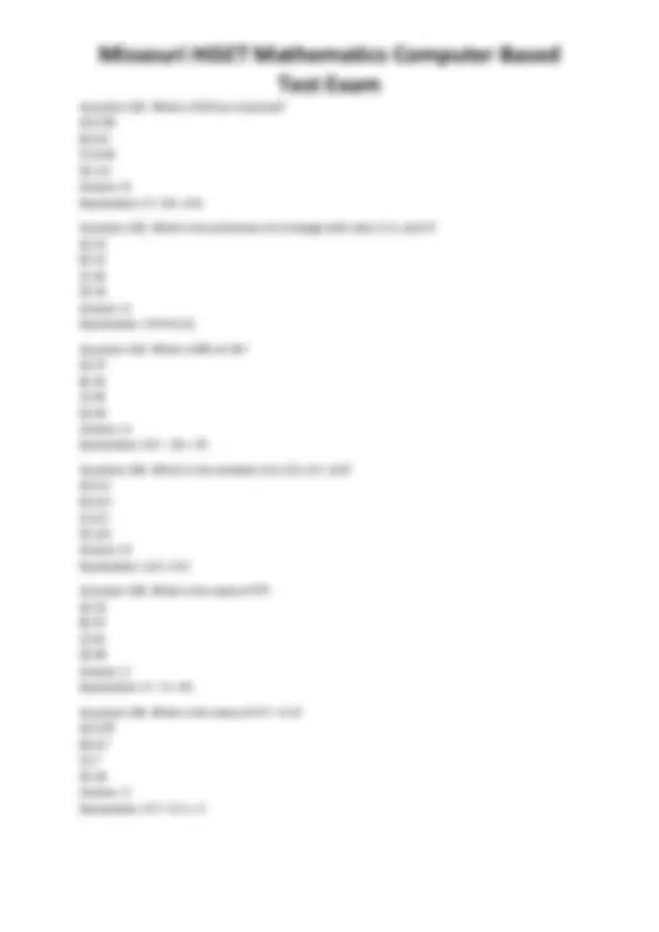 Missouri HiSET Mathematics Exam: Practice Questions and Answers | Exams ...