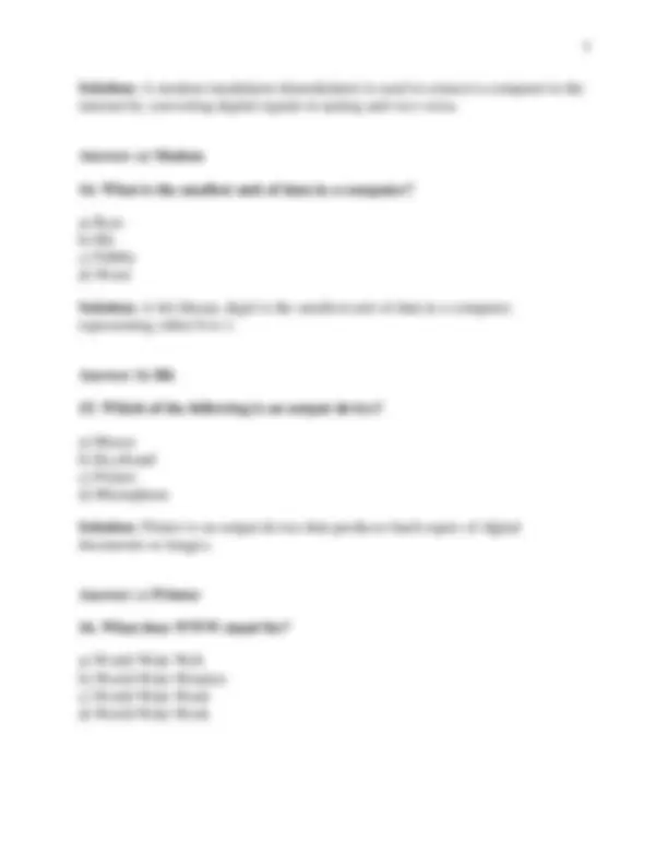 Computer Science Multiple Choice Questions with Solutions | Exercises ...