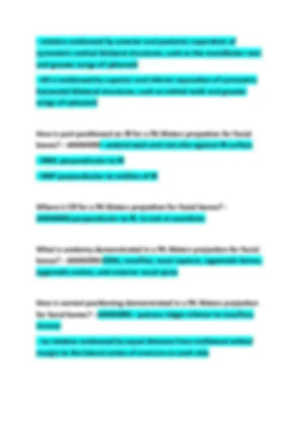Facial Bones Positioning Exam Q&A: A Comprehensive Study Guide | Exams ...
