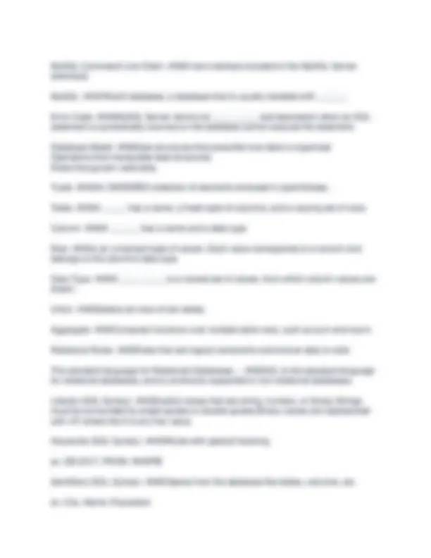 Database Concepts and SQL Queries: Objective Assessment Exam with Solutions | Exams Nursing ...