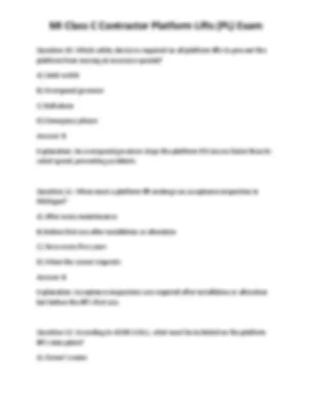 Michigan Class C Contractor Platform Lifts Exam Questions | Exams ...