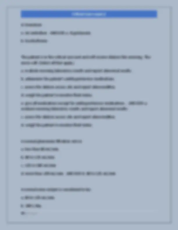 CRITICAL CARE EXAM 2 NEWEST 2025/2026 COMPLETE ALL QUESTIONS AND ...