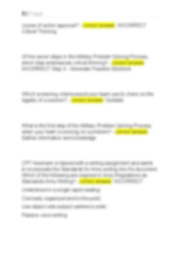 Army Phase 1 Module 1 Post Test with Verified Solutions | Exams ...